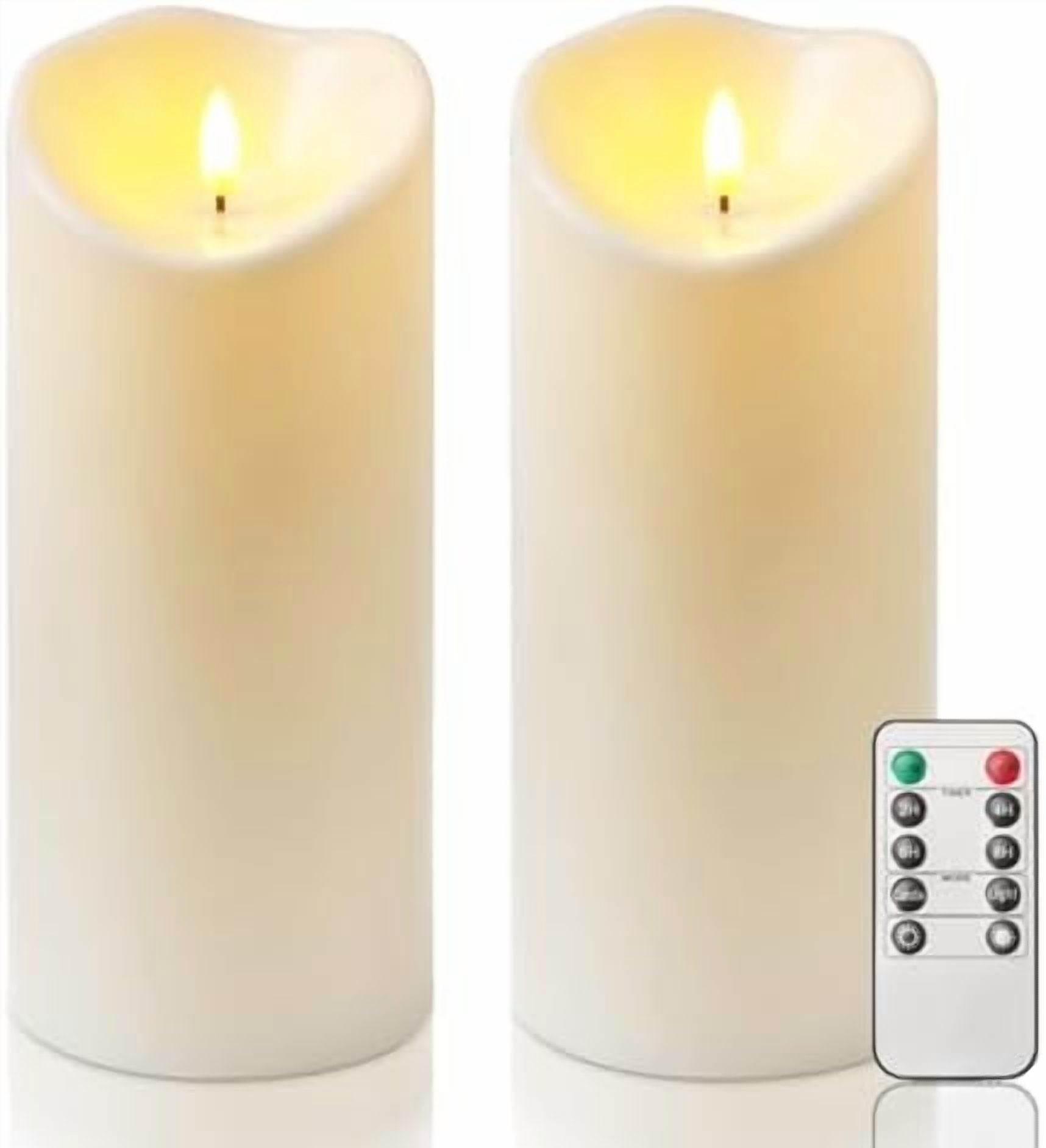 4"x9" Outdoor Waterproof Flameless Candles with Timers and Remote ...