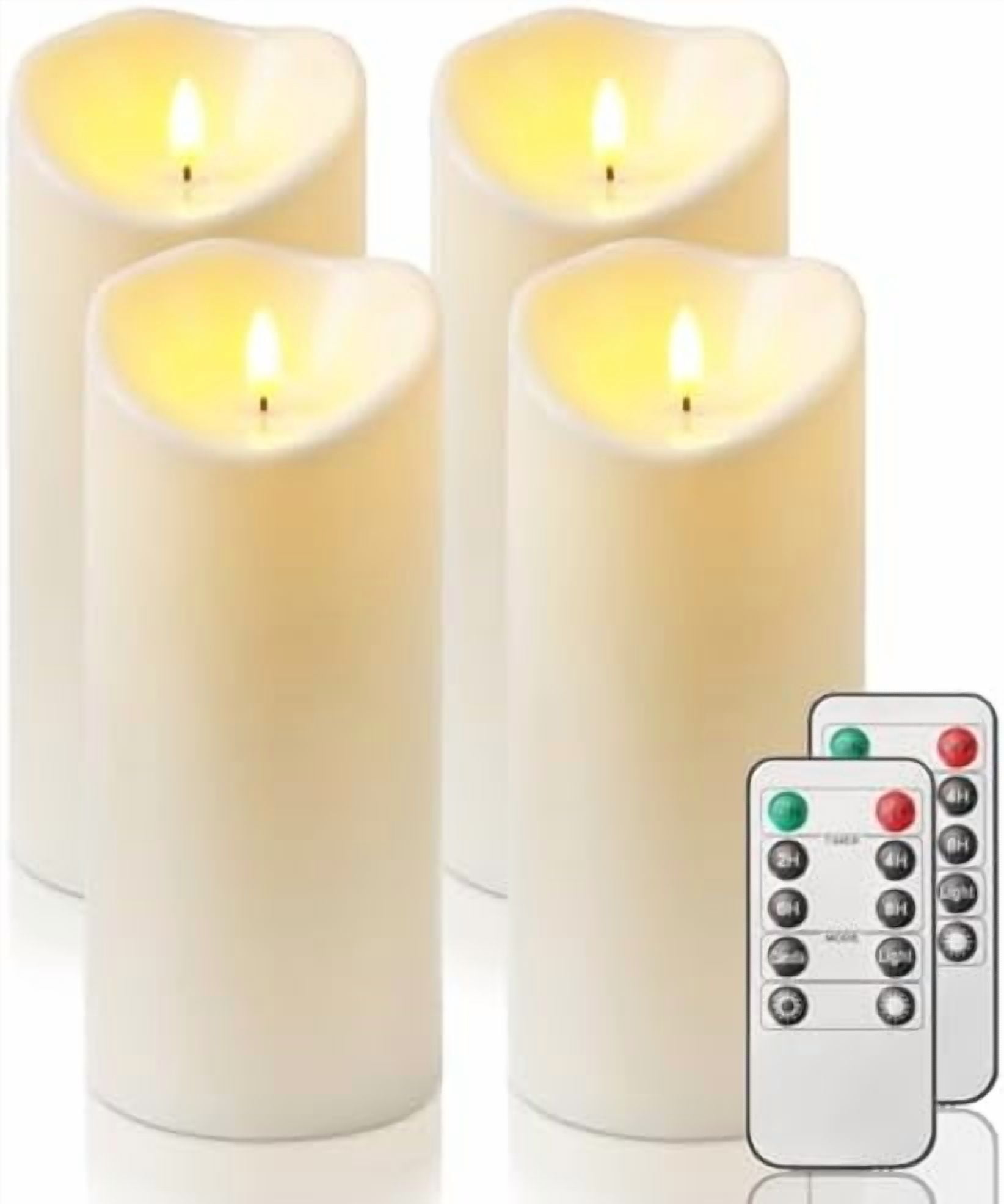 4"x9" Outdoor Waterproof Flameless Candles with Timers and Remote ...