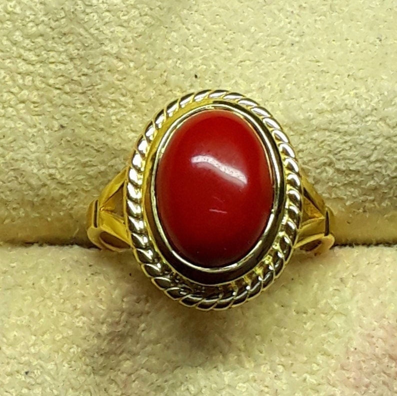 4.35 Carat Natural Certified Red Coral / Munga Moonga Panchdhatu Rashi ...