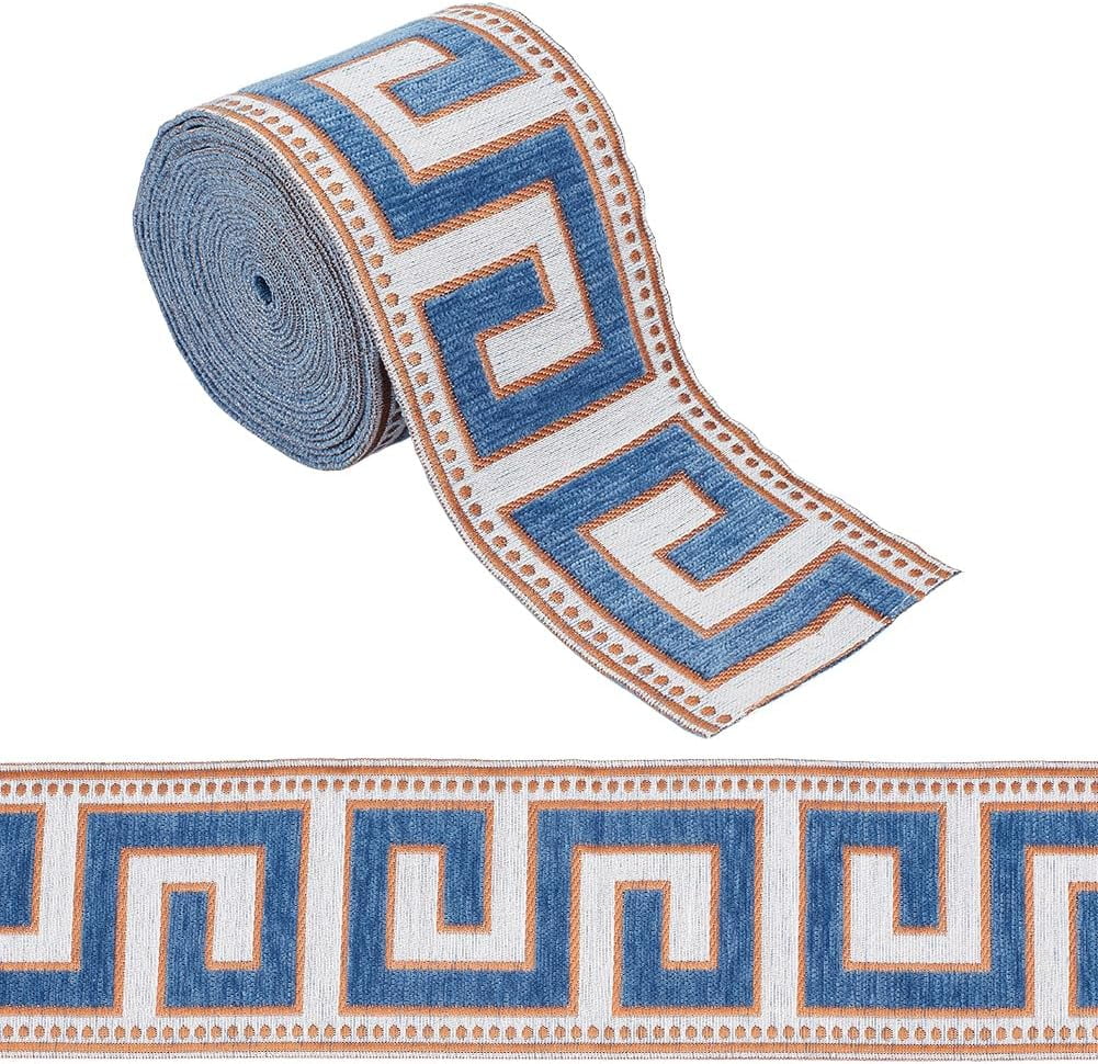 4.37 Yard Embroidered Drapery Trim 3-5/8 Inch Wide Polyester Jacquard ...