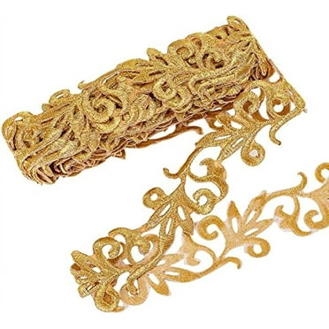 20Yds 3 4 Metallic Gold Braid Lace Trim Flower Glitter Scroll Trims ...