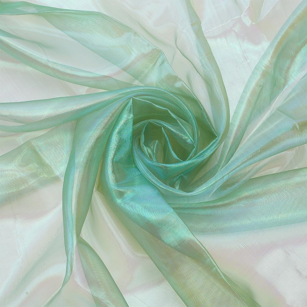 4.37Yard Sheer Fabric 59.05 Inch Wide Light Green Gradient Fabric Soft ...