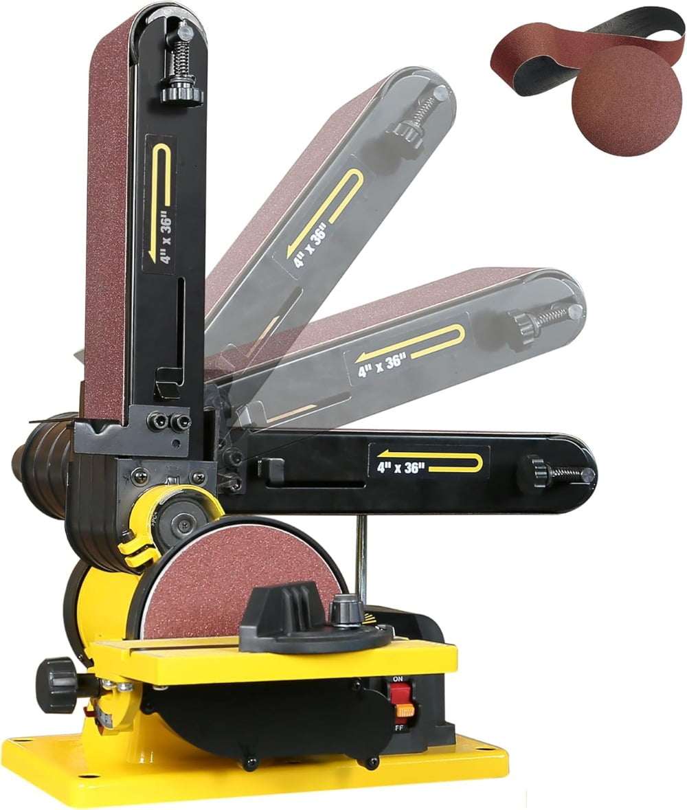 4.3A Belt Sander, 4 X 36 in. Belt & 6 in. Disc Sander, Double Dust ...