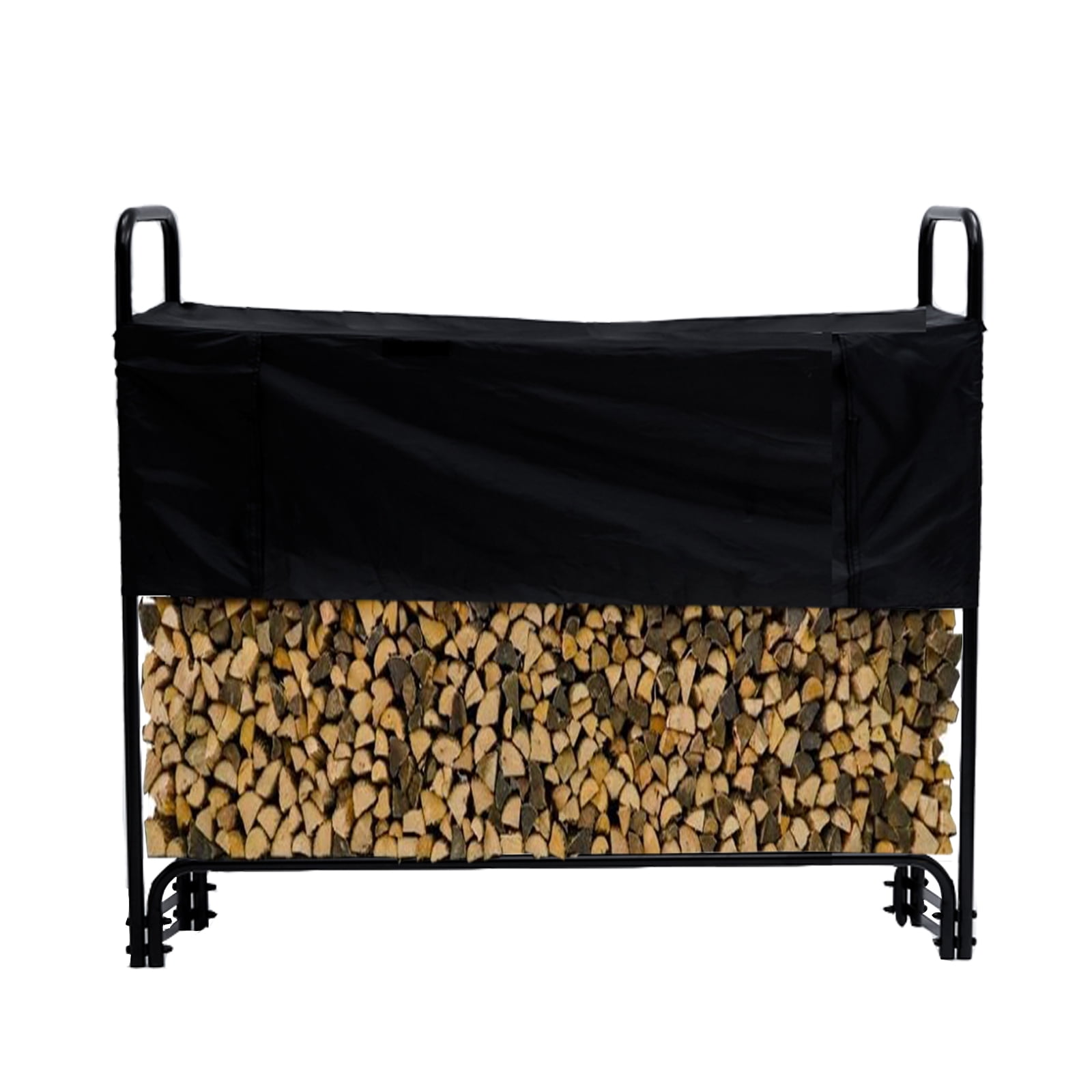 4.3FT/8.5FT/12.5FT Outdoor Firewood Rack with Cover, of Firewood, Heavy ...