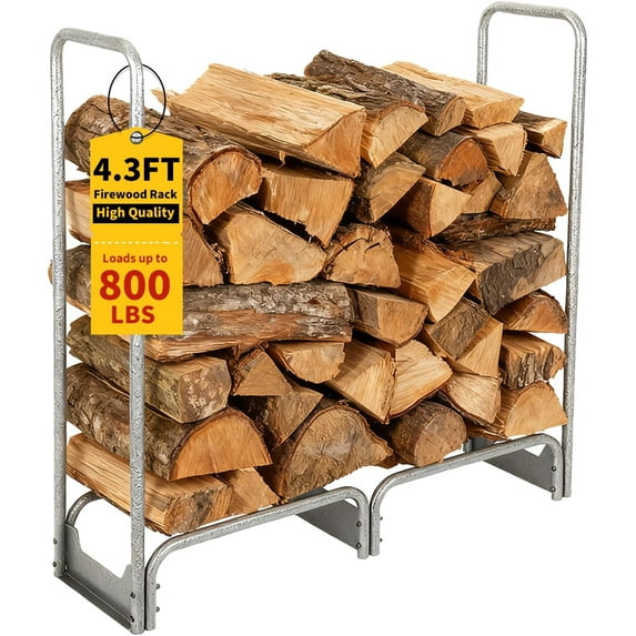 4.3FT Firewood Rack with 600d Oxford Waterproof Cover, Heavy Duty ...
