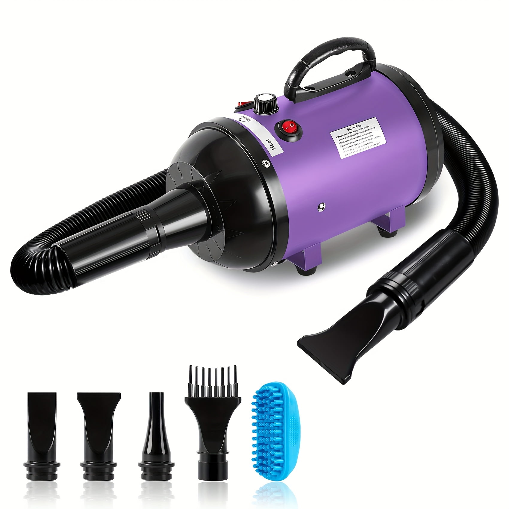 4.3HP/3200W 4.3HP/3200W Dog Hair Dryer, High Velocity Pet Blow Dryer with Heater for Grooming ...