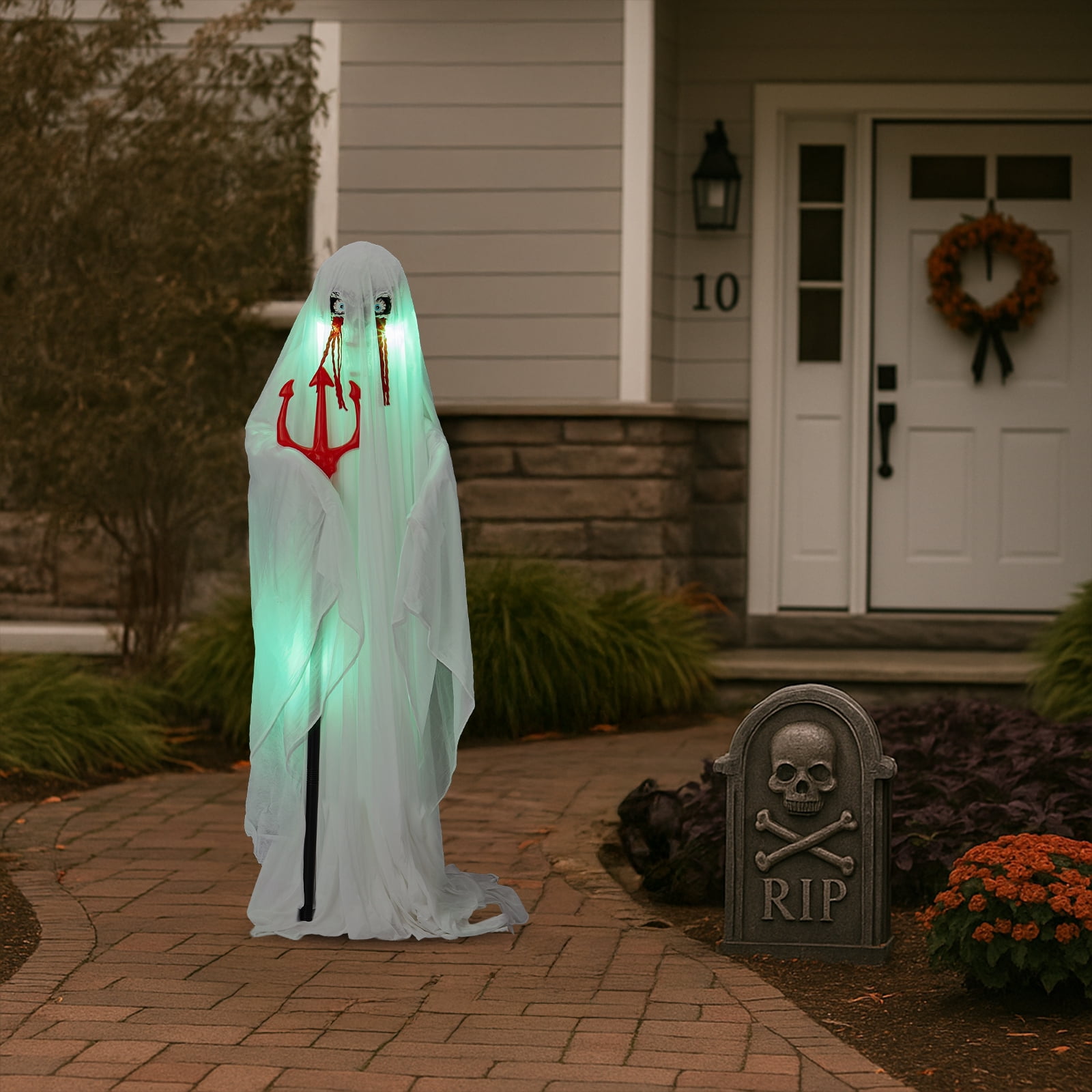 4.3ft Halloween Decorations Outdoor Life Size Animatronics Ghost with ...