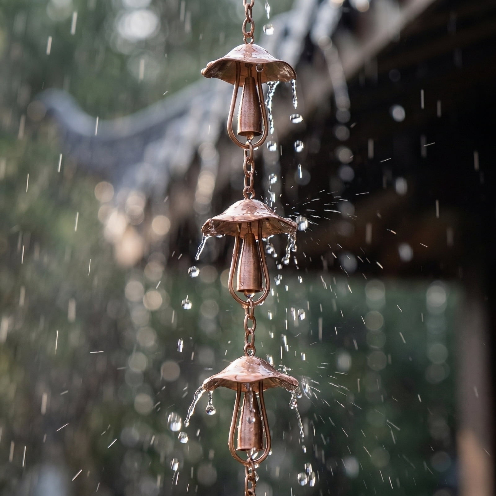 4.3ft Rain Chains for Gutters Aluminum, Outdoor Decorative Rainchain ...