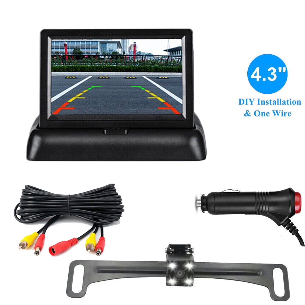 4.3in Foldable LCD Display Monitor Car Rear View Backup LED Night ...