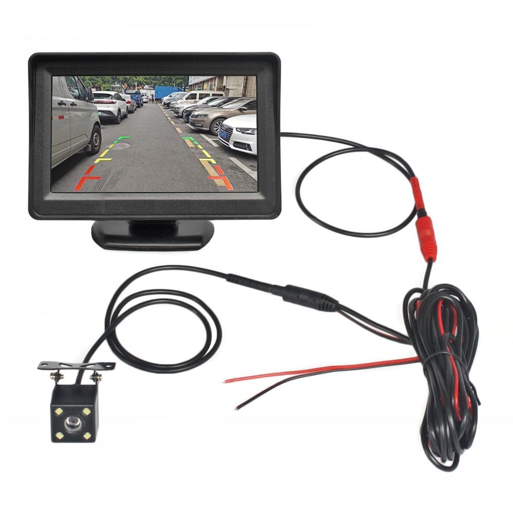 4.3in HD Monitor Car Backup Reverse Camera Rear View Parking License ...