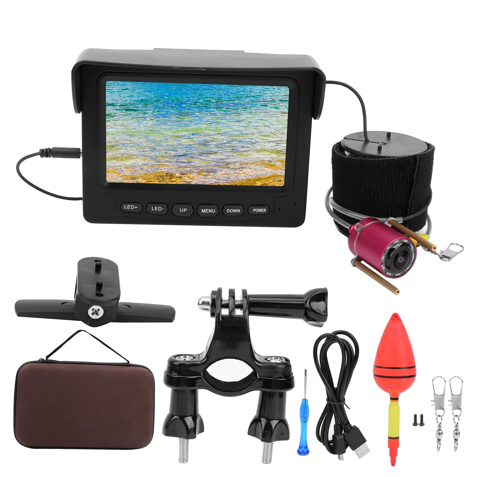 4.3in HD Underwater Fishing Camera TFT Color Monitor 1200TVL 10LEDs ...