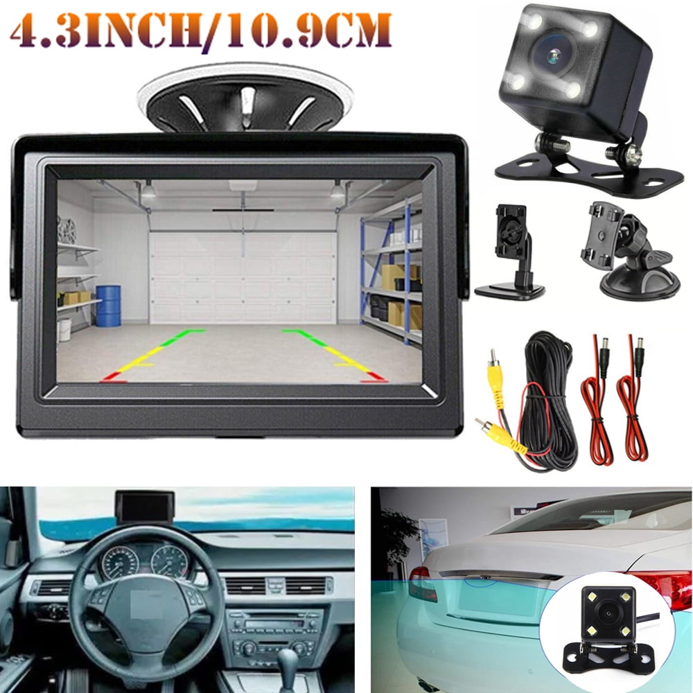 4.3inch HD Monitor Car Backup Reverse Camera Rear View Parking License ...
