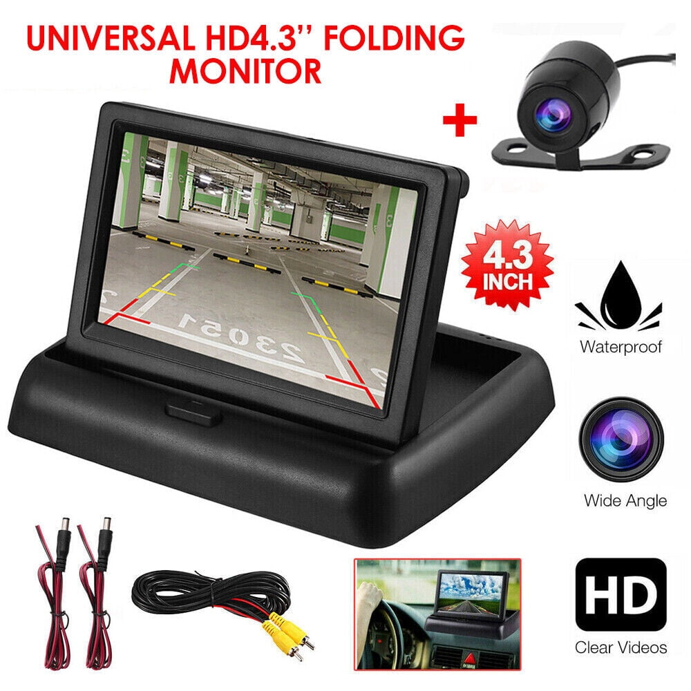 4.3inch HD Monitor Car Backup Reverse Camera Rear View Parking License ...