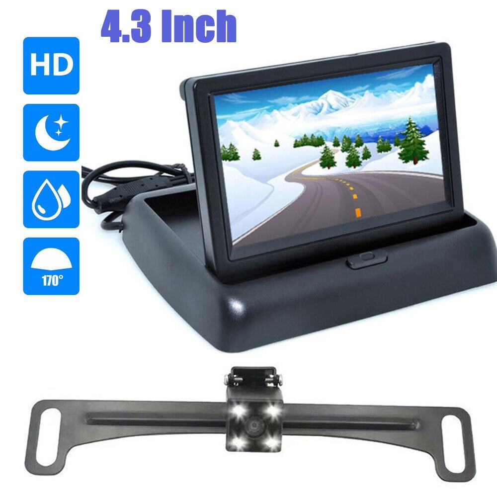 4.3inch HD Monitor Car Backup Reverse Camera Rear View Parking License ...
