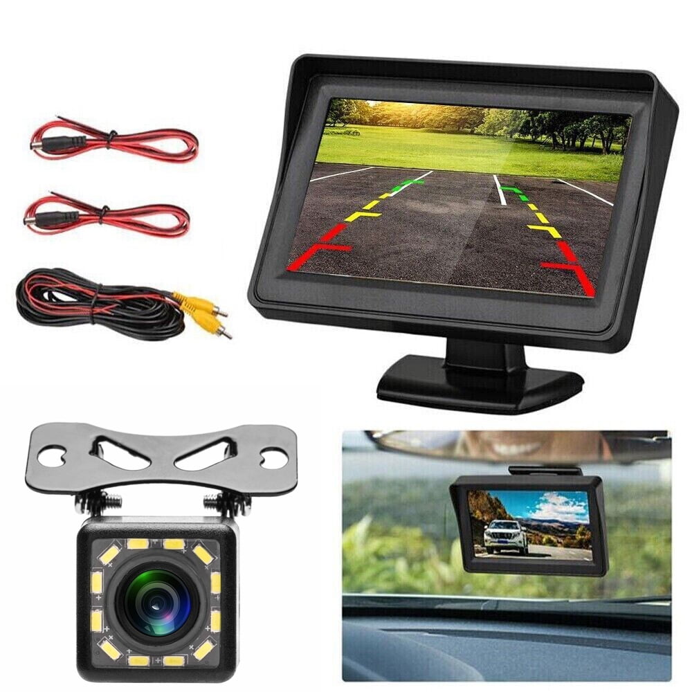 4.3inch HD Monitor Car Backup Reverse Camera Rear View Parking License ...