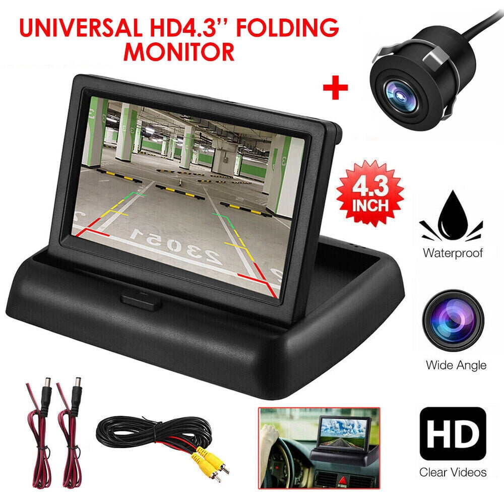 4.3inch HD Monitor Car Backup Reverse Camera Rear View Parking License ...