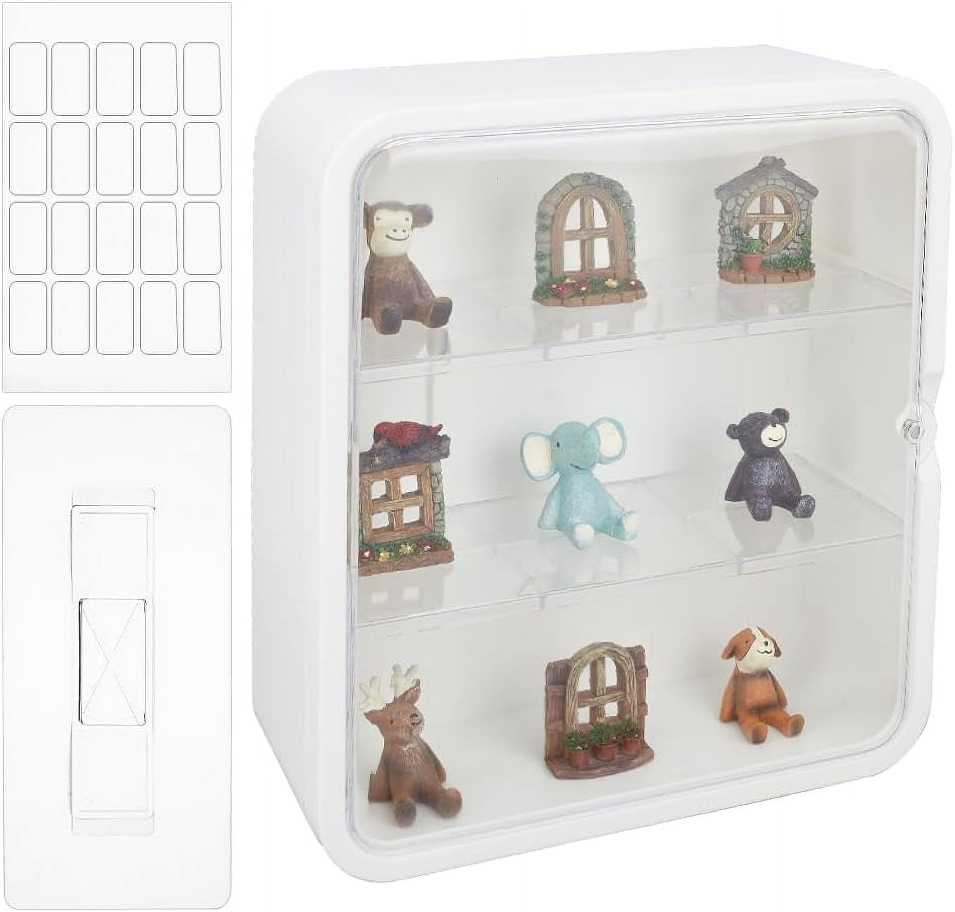 4.3x10.2x11.8 Inch 3-Tier Display Case for Figures Clear Plastic ...