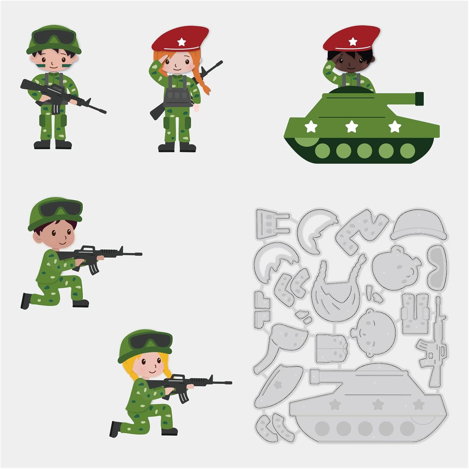 4.3x3.6inch Human Soldiers Metal Cutting Dies Camouflage Helmet Die ...