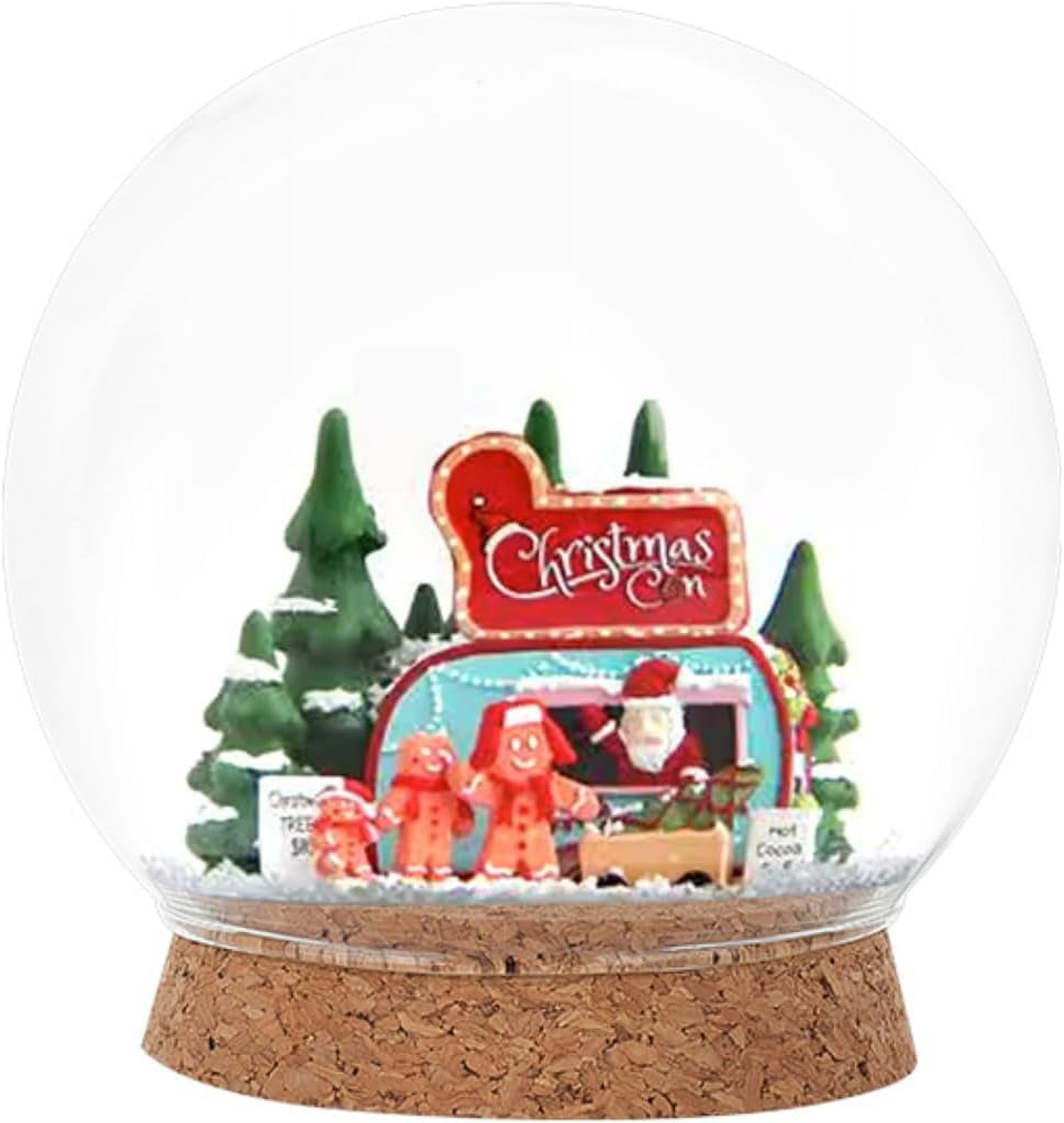 4.3x4.25inch Clear Glass Cloche Display Dome with Cork Base Eternal ...
