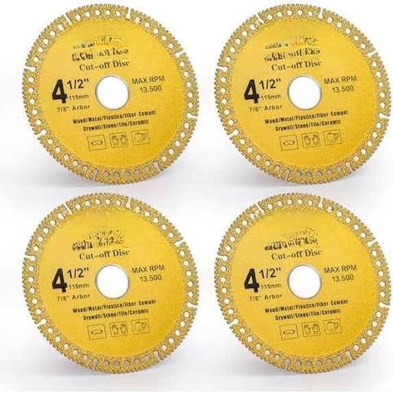 4- 4-1/2 Inch Electro Plated Wheel - Indestructible Disc for Angle ...