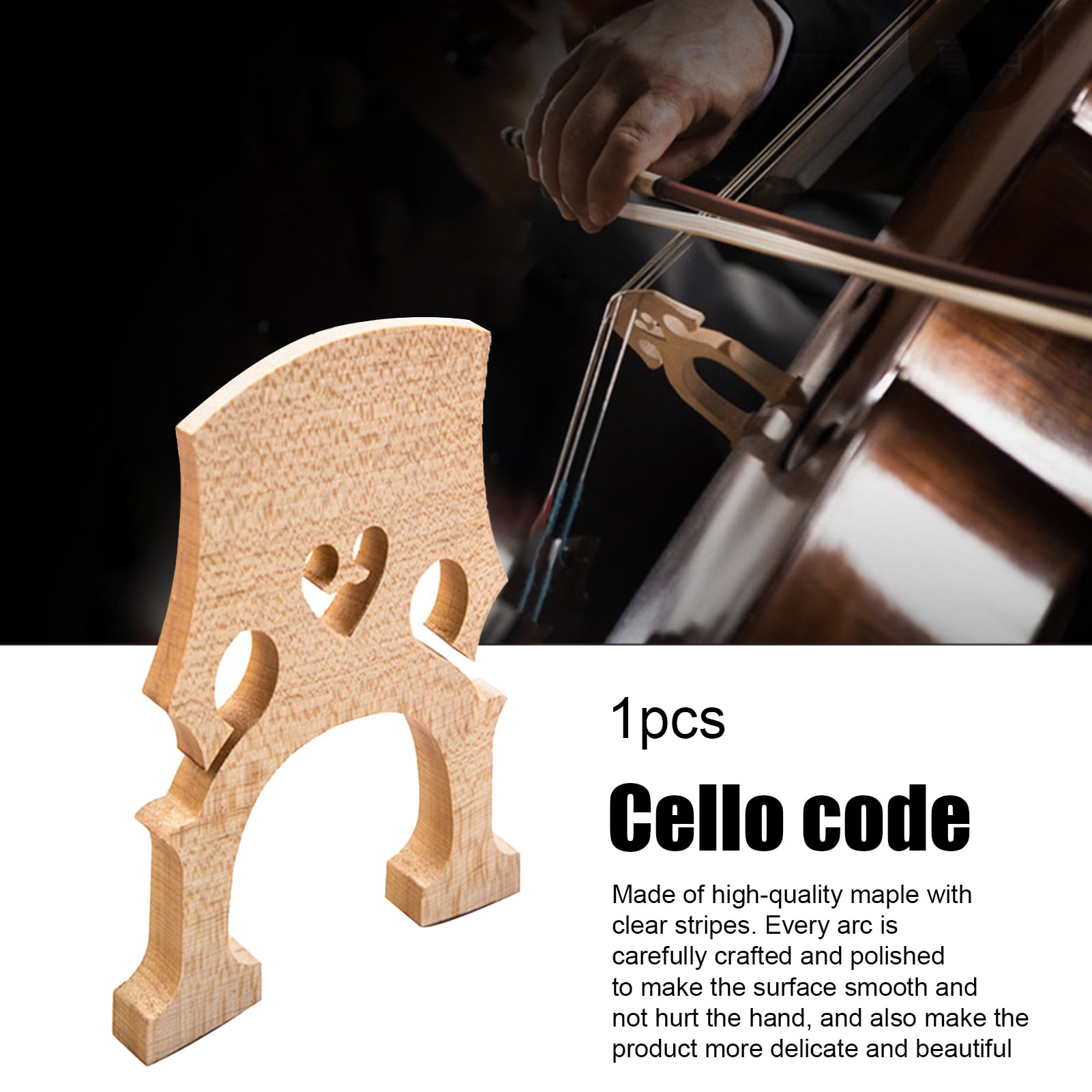 4/4 3/4 1/2 1/4 1/8 Cello Code Professional Anti-break Sturdy Elegant ...