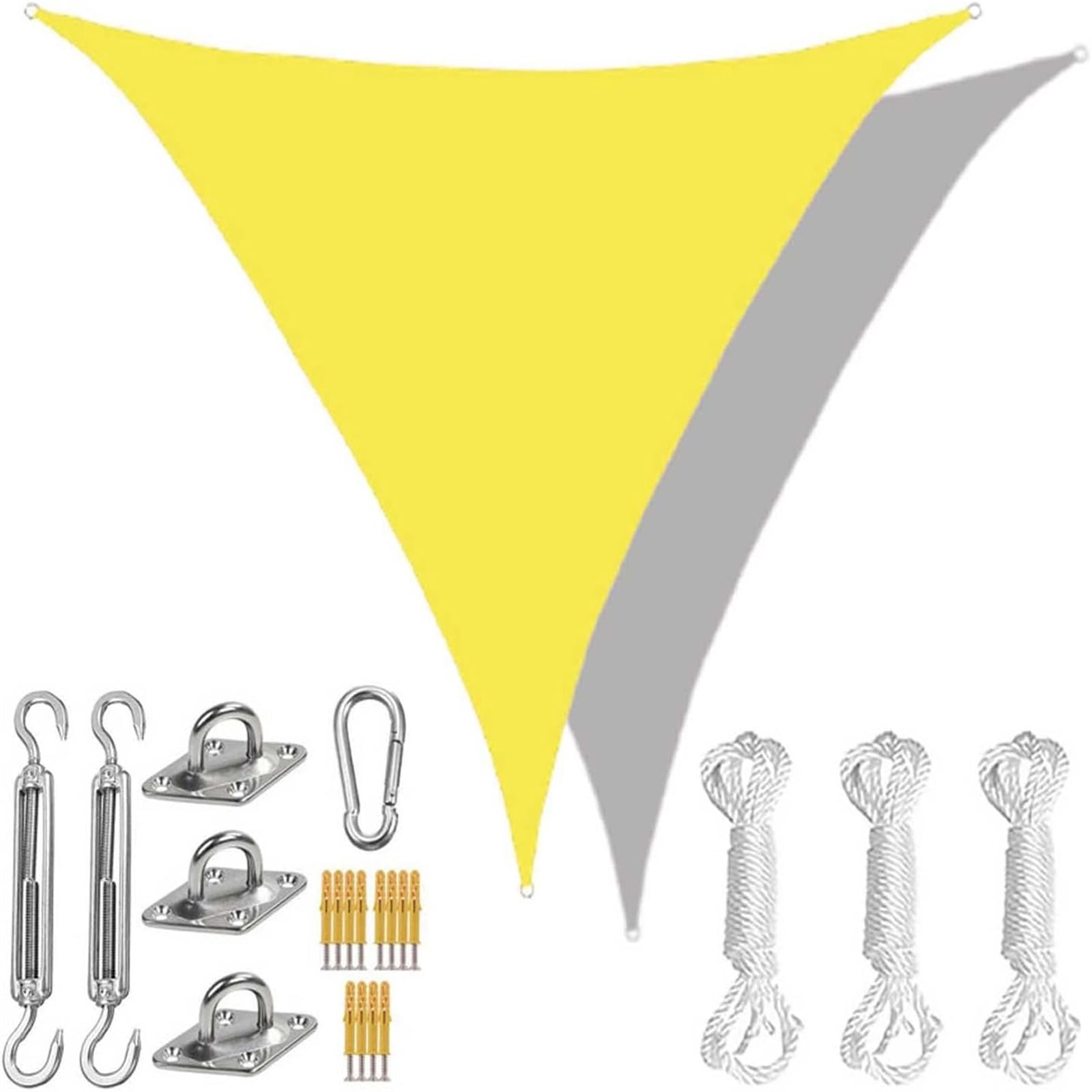 4×4×4M Triangle Shade Sail Canopy with Hardware Kit Waterproof Oxford ...