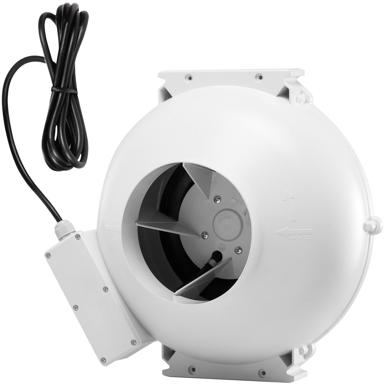 4" to 4.5" Inline Duct Fan for Radon Mitigation, 380 CFM, Ultra Quiet ...