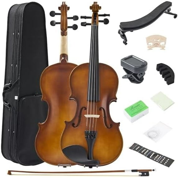 4/4 Acoustic Violin for Beginners, Full Size Plywood Fiddle Set for ...