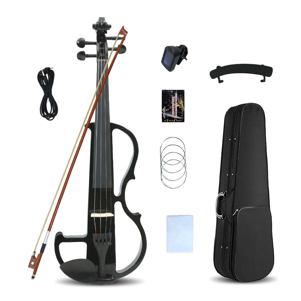 4/4 Electric Violin 4 String Silent Beginner Kit with Case Bow and ...