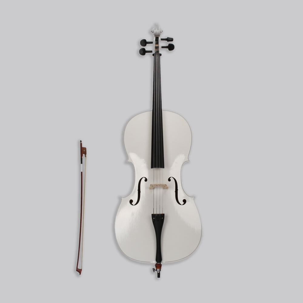 4/4 Full Size Wood Cello with Bag Bow Rosin Bridge White - Walmart.com