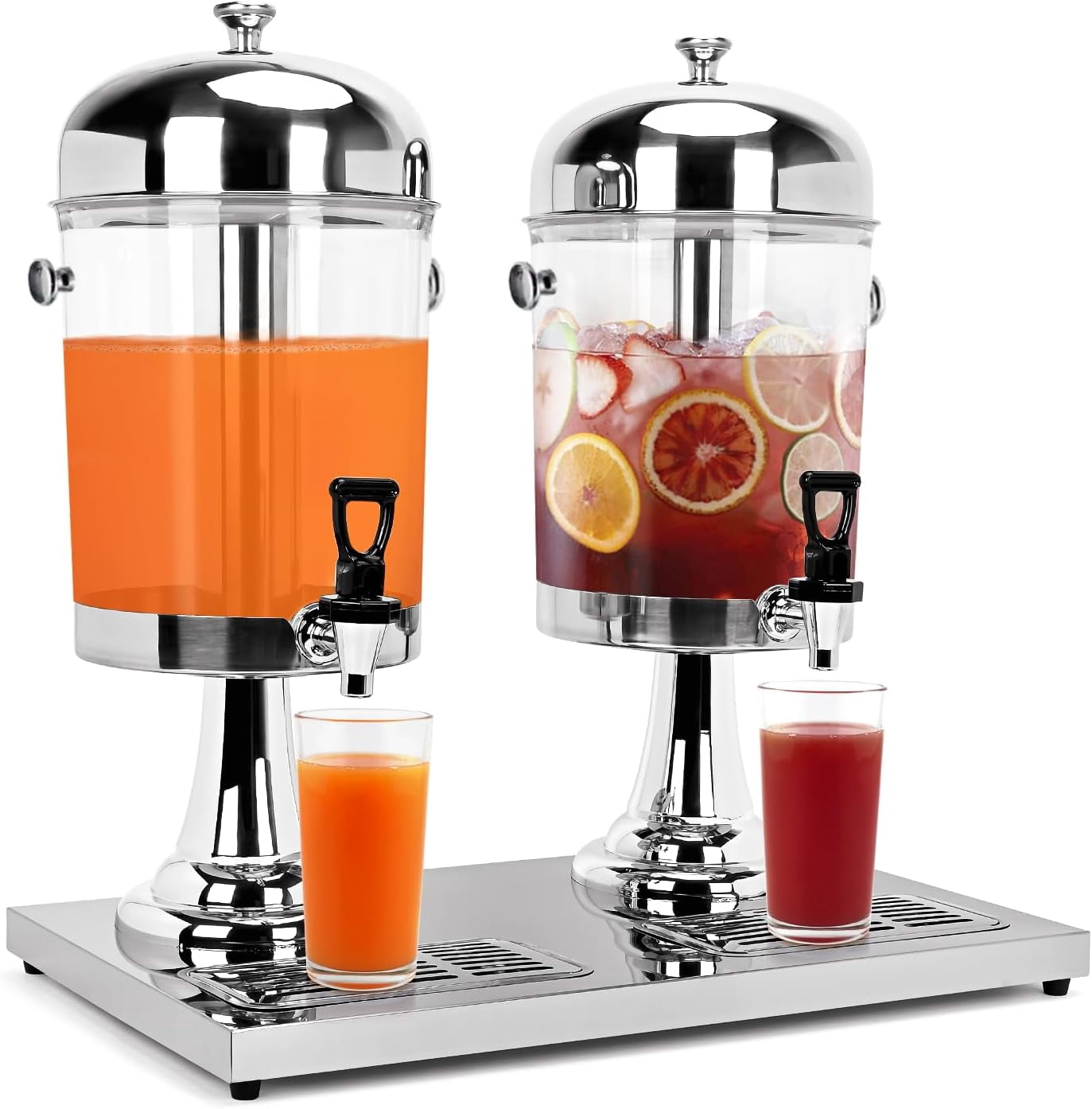 4.4 Gallon Dual Drink Dispenser, Beverage Dispensers with Ice Core and ...