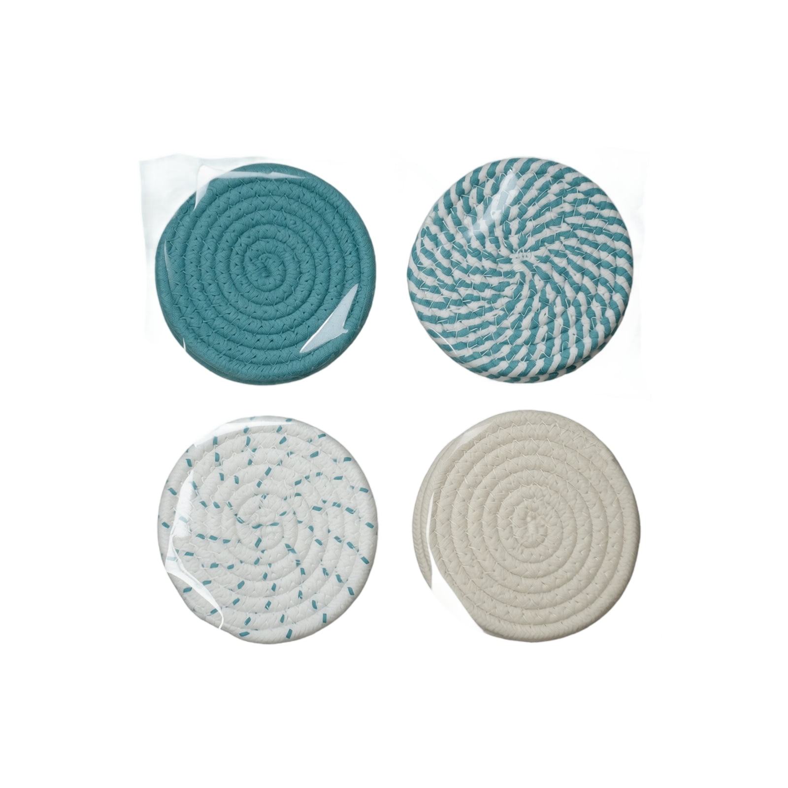 4.4 Inch Drink Coasters Set of 4, Large Fabric Cotton Coasters, Cute ...