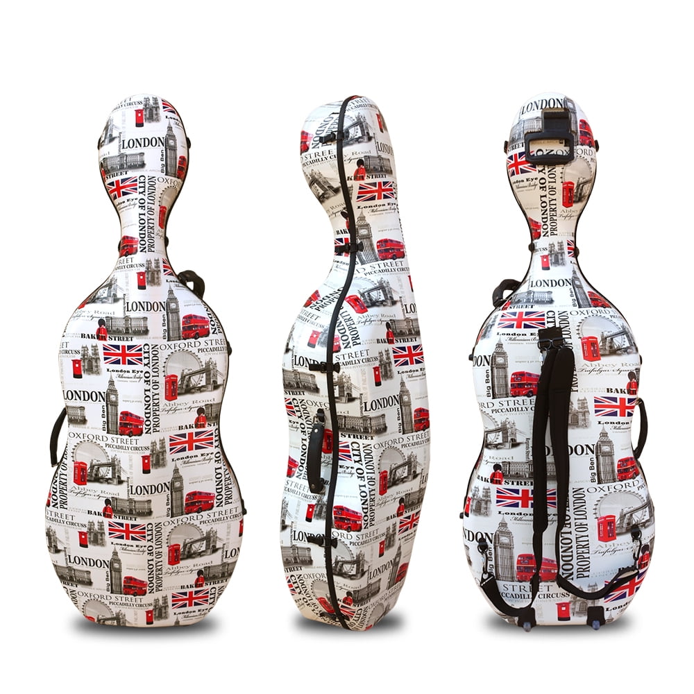 4/4 Size Cello Case Carbon Fiber Wheels Embedded Handle Strong British ...