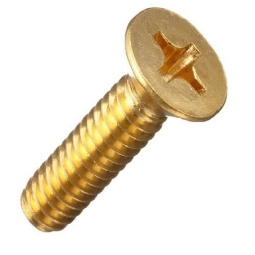 4-40 x 3/8" Machine Screws, Brass, Flat Head, Phillips Drive, Full ...