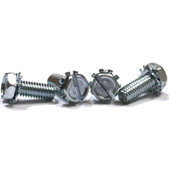 4-40 x 3/8" SEMS Screws / External Tooth Washer / Slotted / Hex Head ...
