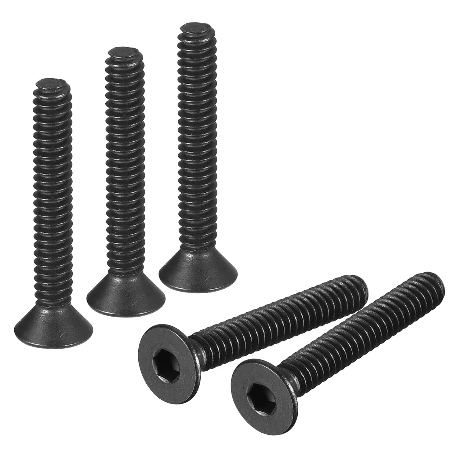 #4-40x3/4 Flat Head Socket Cap Screws, 10.9 Grade Carbon Steel Hex Socket Countersunk Flat Head ...