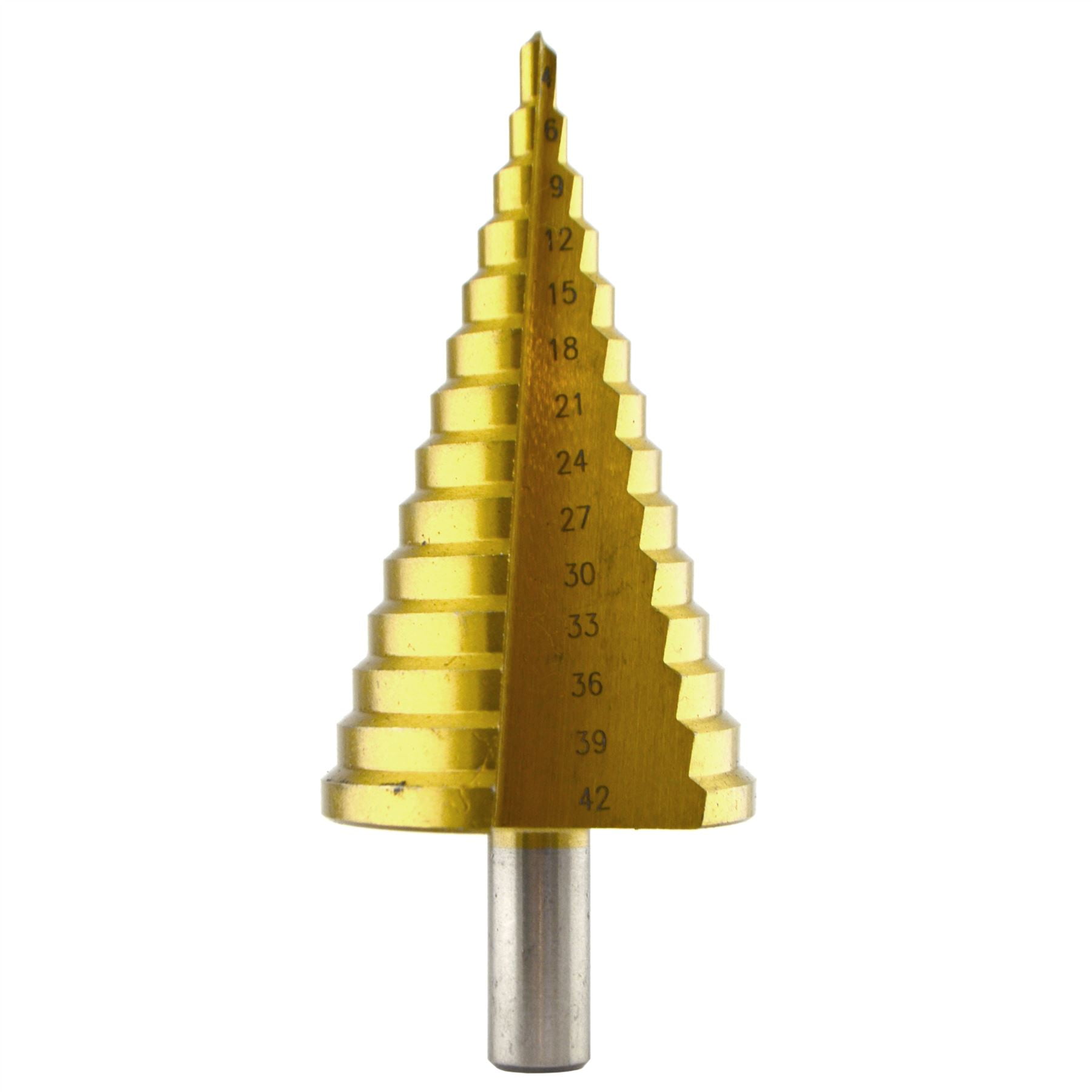 4-42mm Step Cone Drill 14 Steps Hole Cutter HSS 4341 Titanium Finish ...