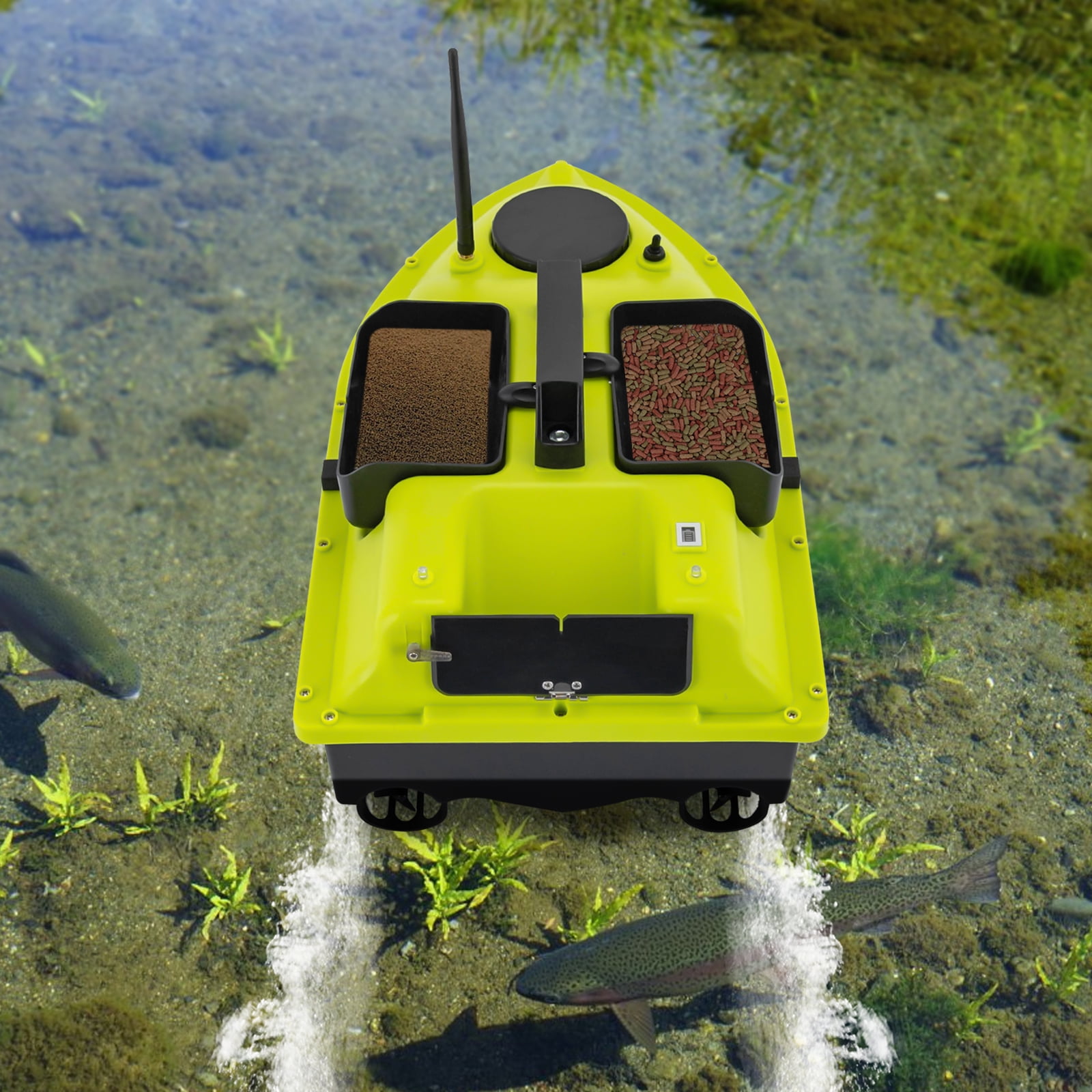 4.4lbs Fishing Boat with Twin Motors, 99 Trolling Spots, LCD Display ...
