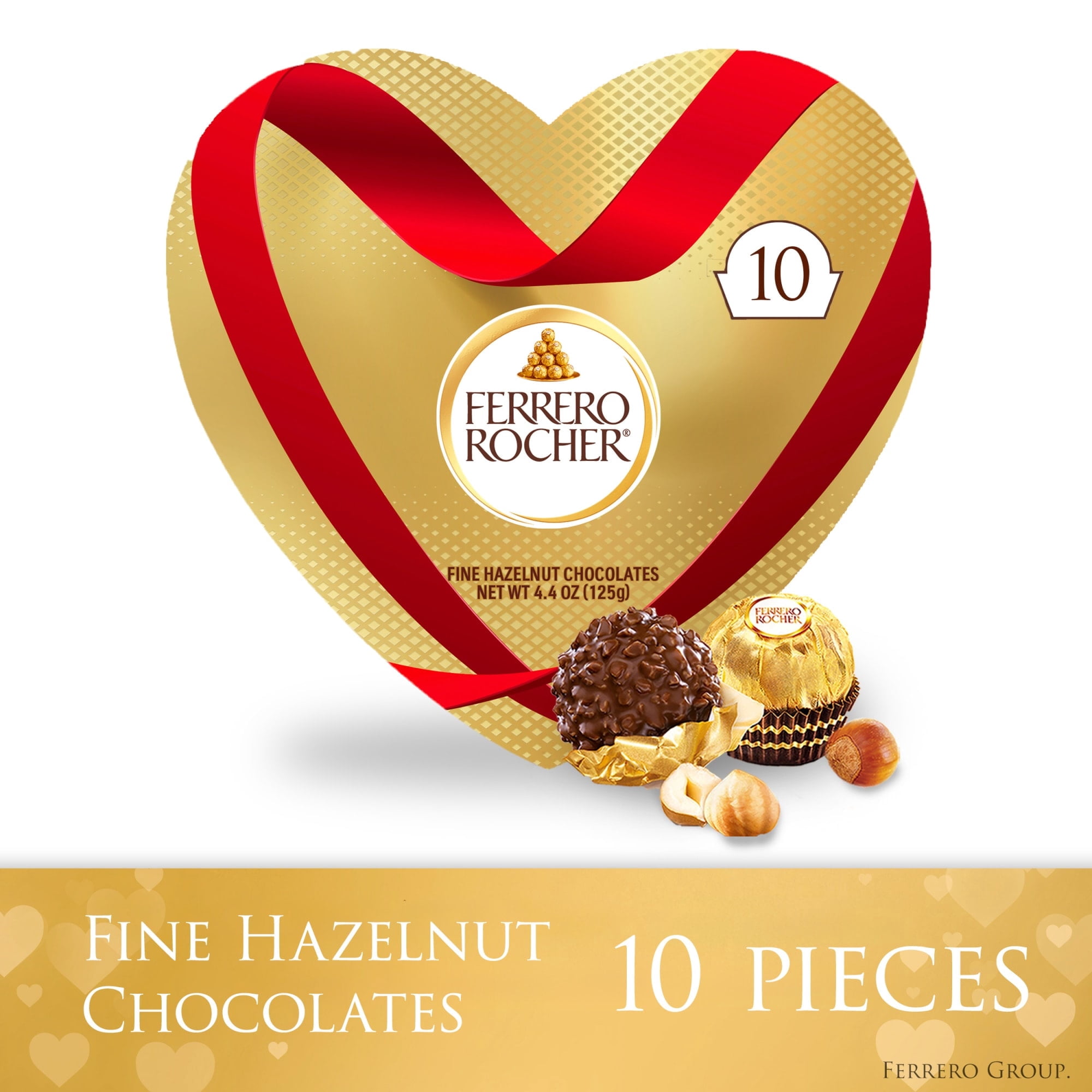 4.4oz, PACK OF 1, FERRERO ROCHER Fine Hazelnut Chocolates Heart Box ...