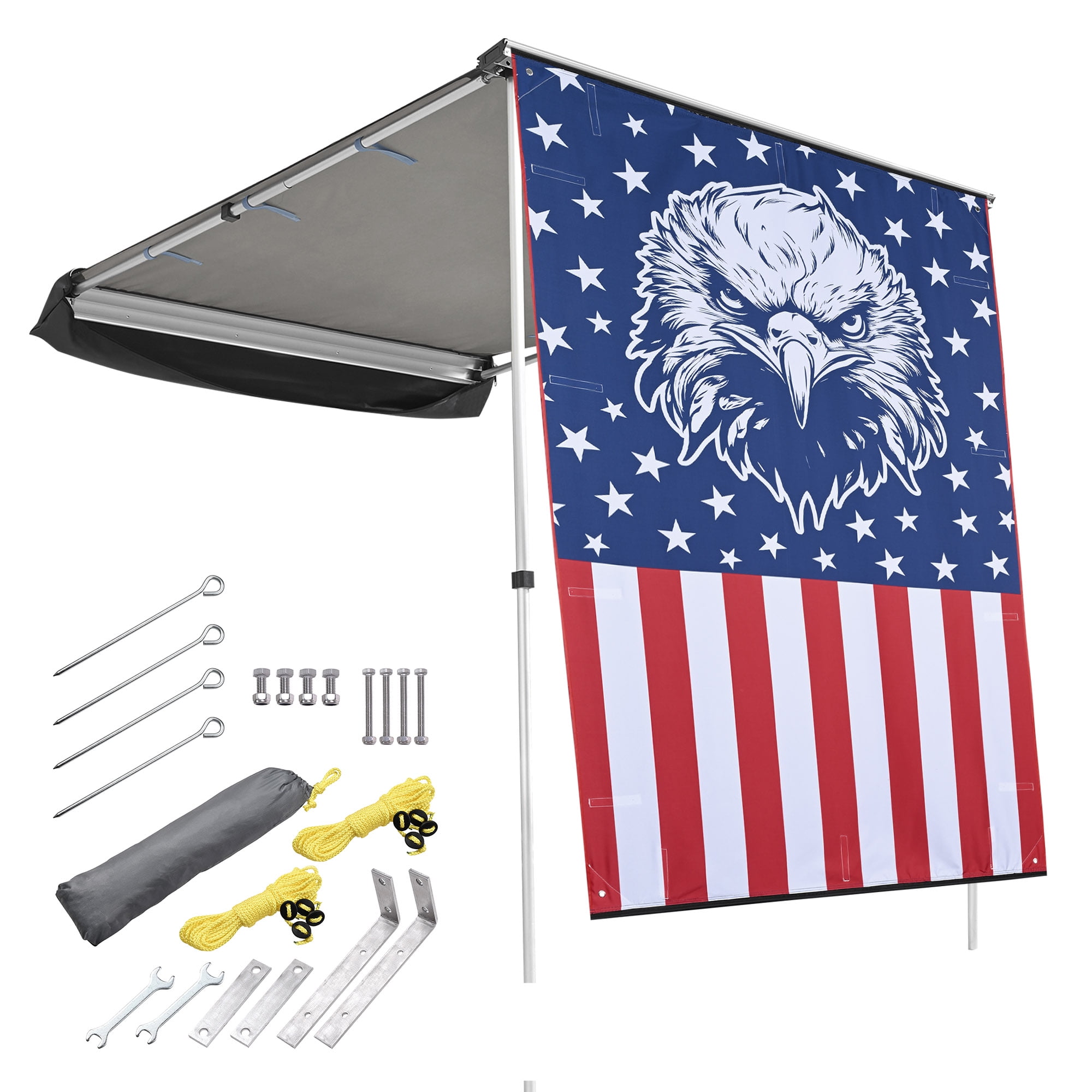 Yescom 4.4x6.6 Ft Vehicle Awning w/ Eagle Side Wall Roof Rack Pull-Out ...