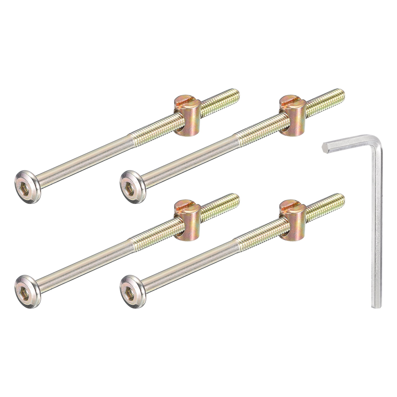 4/5/10pcs Hex Socket Head Screw Bolt Barrel Nuts M6x80/90/100/110/120mm ...