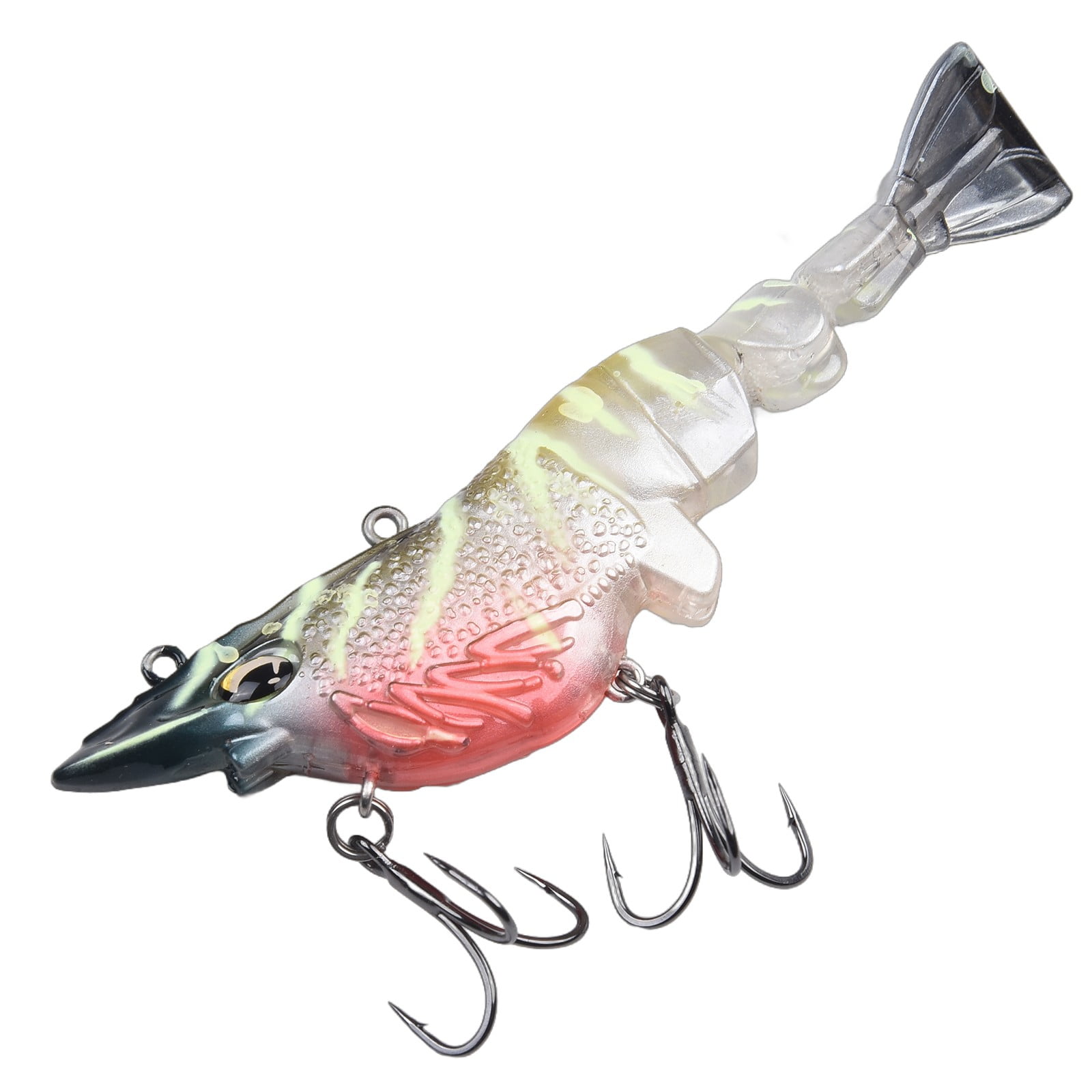 4.5/12/21G Multi-Section Soft Shrimp Sinking Artificial Prawn With Hook Swimbait 1# 21G ...