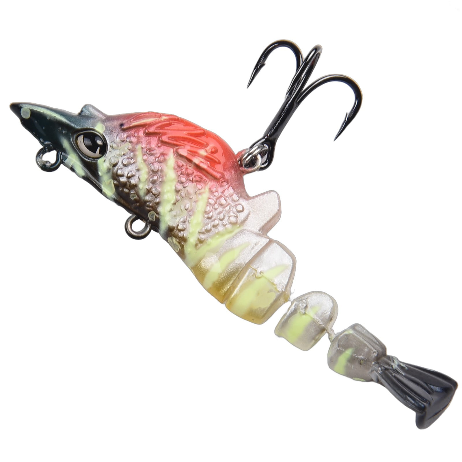 4.5/12/21G Multi-Section Soft Shrimp Sinking Artificial Prawn With Hook Swimbait 1# 4.5G ...