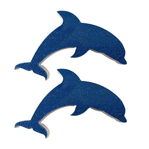 (4.5 (2 - Glitter Dolphin Step Marker for Swimming Pool - Porcelain ...