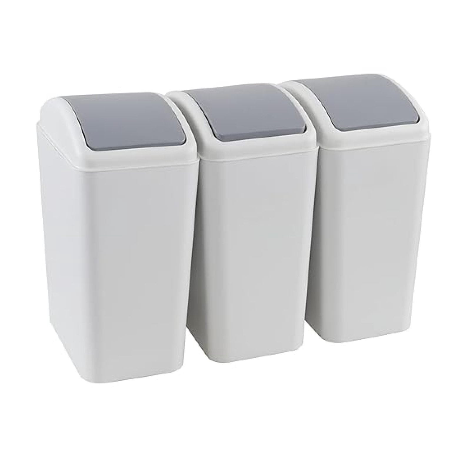 4.5 3-Pack Gallon Plastic -Top Trash Can, Slim Garage Bins with Lid ...