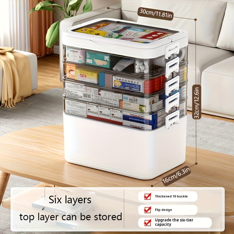 4/5/6 Layer Portable Home Storage Box, Stackable Office Stationery ...