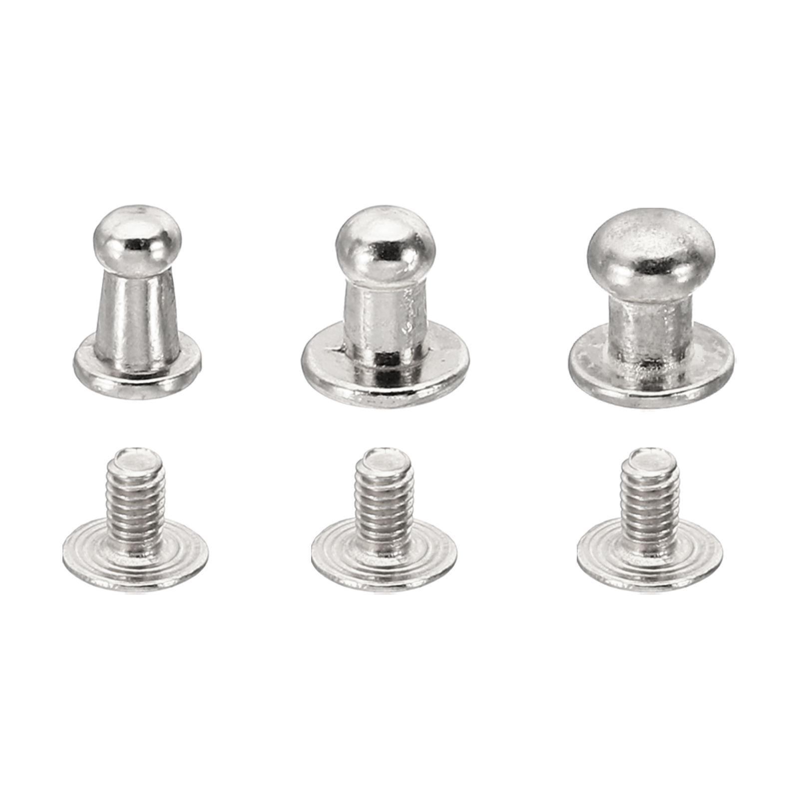 4,5,6mm Leather Rivets, 60 Sets Round Button Head Studs Metal Screw ...