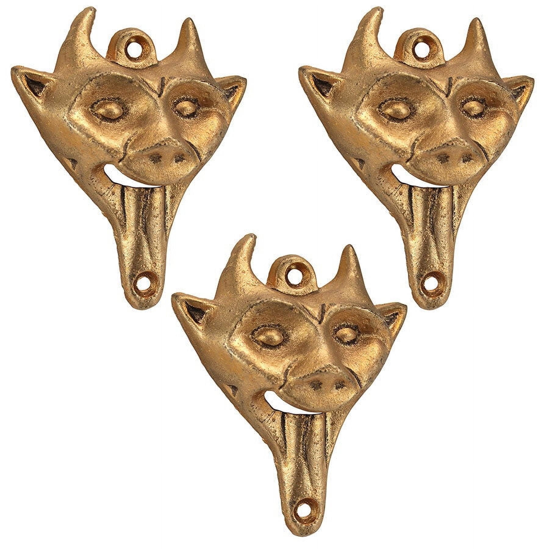 4.5" Authentic Iron Gargoyle Wall Beverage Beer Bottle Opener - Set Of ...