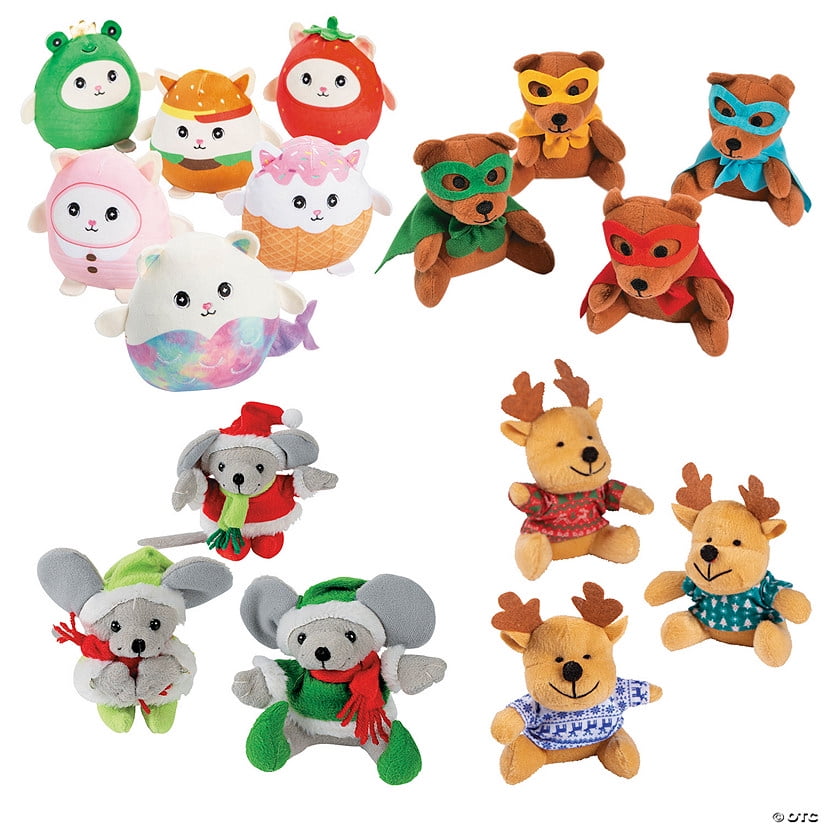 4" – 5" Bulk 48 Pieces Mini Stuffed Characters in Costume Christmas ...