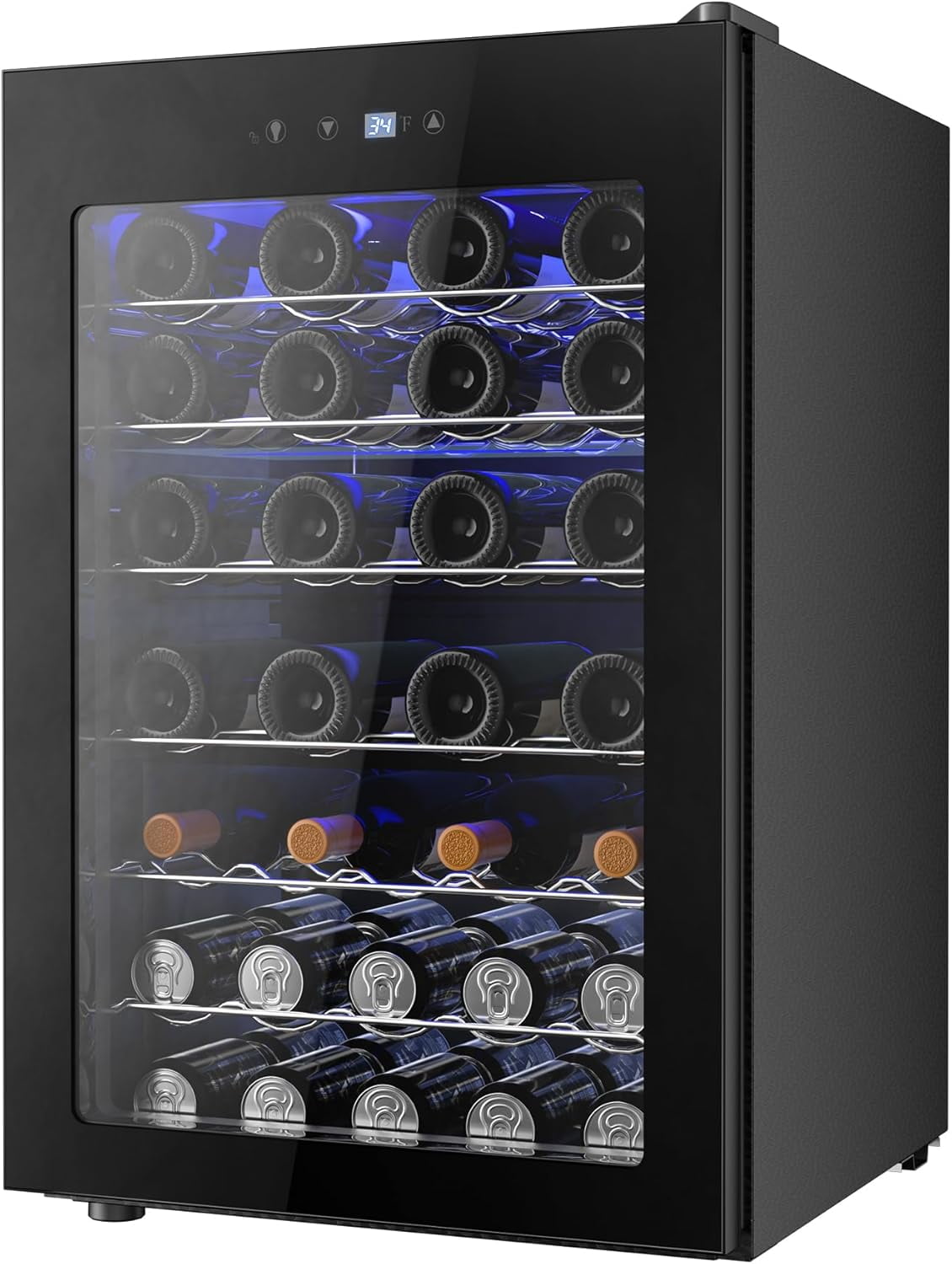 4.5 CU.FT Wine Cooler Refrigerator, Small Built-in Wine Fridge for Red ...